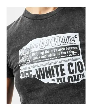 Off-White Cropped Crewneck T-shirt