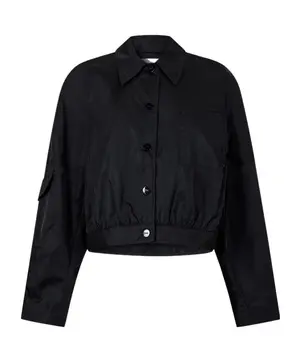 GANNI Collared Snap Closure Casual Jacket - Black