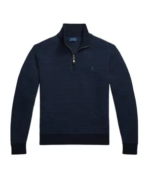 Polo Ralph Lauren Half-zip Textured Knit Sweater - Black