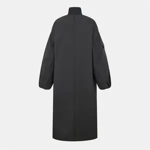 GANNI Long Casual Jacket With Stand-up Collar And Zip Closure