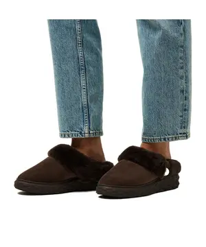 JIMMY CHOO Suede Shearling Lined Slippers