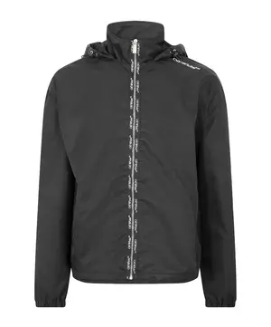 Off-White Zip-up Windbreaker With Logo Detail - Black