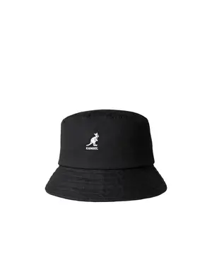 KANGOL Logo Washed Fisherman Hat - Black