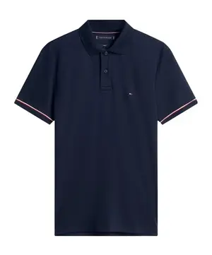Tommy Hilfiger Logo Short Sleeve Polo Shirt - Black