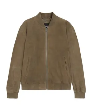 Hugo Boss Suede Bomber Jacket - Brown