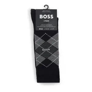 Hugo Boss Breathable Diamond Pattern Mid-calf Socks