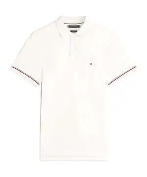 Tommy Hilfiger Logo Short Sleeve Polo Shirt - White