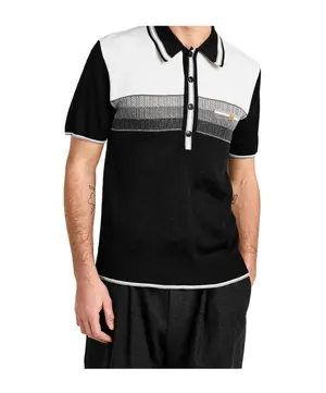 Amiri Color-block Hollow Knit Short-sleeve Polo