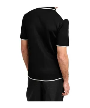 Amiri Color-block Hollow Knit Short-sleeve Polo