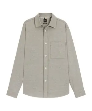 Hugo Boss Knit Long-sleeve Shirt - Gray