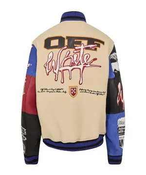 Off-White Collage Graffiti-print Varsity Jacket