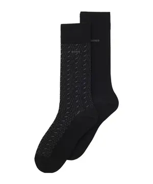 Hugo Boss Pure Cotton Sweat-absorbent And Breathable Cotton Socks - Black