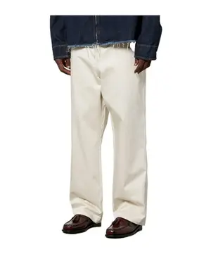 AMI Paris Solid-color Casual Trousers - White