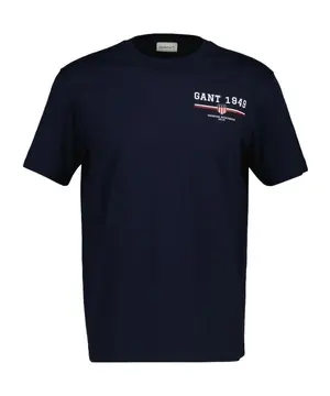 Gant Logo Short Sleeve T-shirt - Black