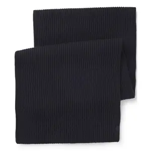 Hugo Boss Ribbed Knit Scarf With Logo Detail