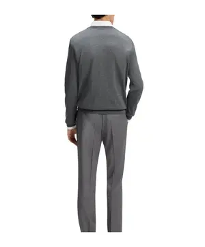 Hugo Boss Grey V-neck Knit Sweater
