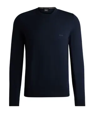 Hugo Boss Navy Business Crew Neck Knit Sweater - Black