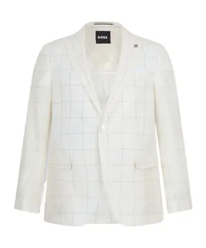 Hugo Boss Check Single-breasted Blazer - White