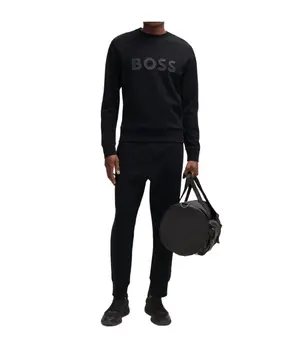Hugo Boss Embossed Big Logo Crew Neck Sweatshirt