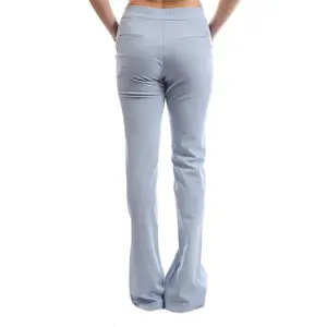 Off-White Wool Blend Slim Pants With Slit Hem