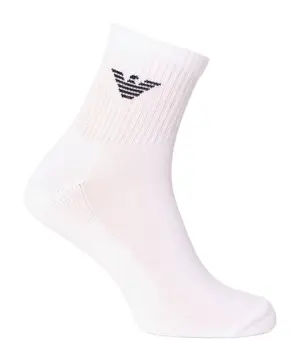 Emporio Armani Solid Color Sweat-absorbent Breathable Pure Cotton Socks - White