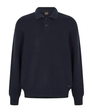 Hugo Boss Vertical Rib Knit Polo Shirt