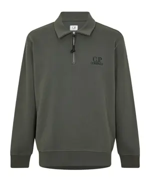 C.P. COMPANY Quarter Zip Sweatshirt - Black