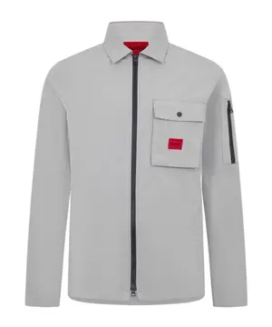 Hugo Boss Zip-through Overshirt - Gray