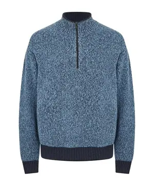 Hugo Boss Turtleneck Zip Sweater - Blue