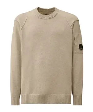 C.P. COMPANY Lambswool Crewneck Jumper - Nude