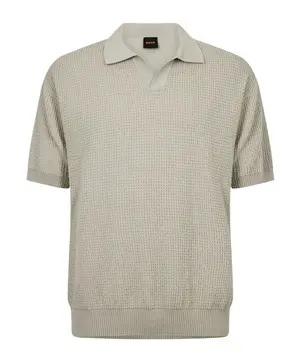 Hugo Boss Solid Color Versatile Short-sleeve Top - Nude