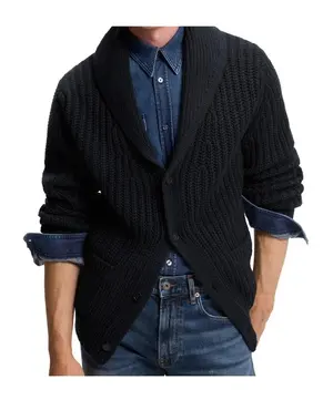 Hugo Boss Shawl-collar Thick Knit Cardigan