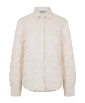 Moncler Quilted Check Shirt Down Jacket - White