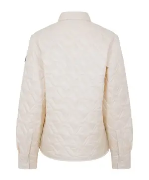 Moncler Quilted Check Shirt Down Jacket - White