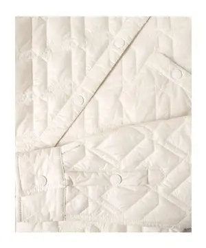 Moncler Quilted Check Shirt Down Jacket - White