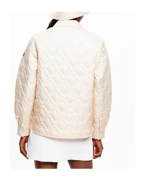 Moncler Quilted Check Shirt Down Jacket - White