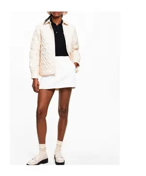 Moncler Quilted Check Shirt Down Jacket - White