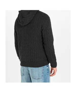 Hugo Boss Cable Knit Hooded Zip Cardigan
