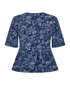 GANNI Peplum Tie Blouse