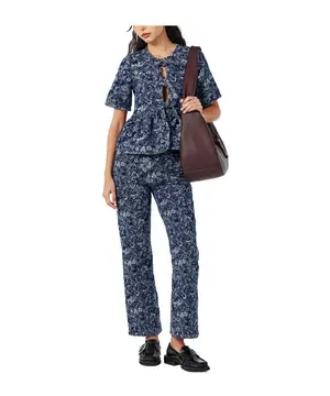 GANNI Peplum Tie Blouse
