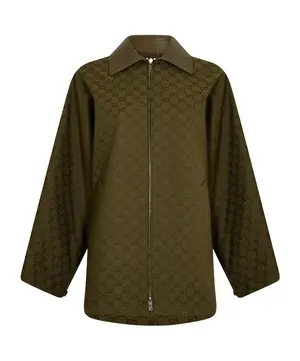Gucci Athletic Tailored Fit Bomber Jacket With Monogram Pattern