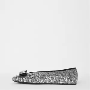 FERRAGAMO Rhinestone Bow Ballet Flats
