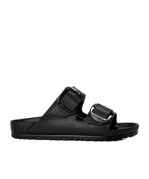 BIRKENSTOCK Open Toe Buckled Slides - Black