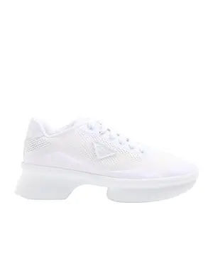 Prada Platform Lace-up Sneakers - White