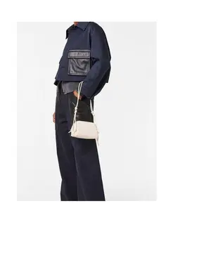 Bottega Veneta Compact Genuine Sheepskin Crossbody Bag - Black