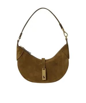 Polo Ralph Lauren Suede Croissant Shoulder Bag - Brown