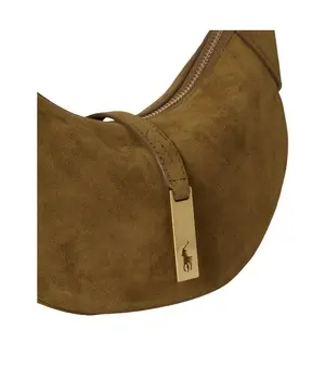 Polo Ralph Lauren Suede Croissant Shoulder Bag - Brown