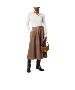 Polo Ralph Lauren Suede Croissant Shoulder Bag - Brown