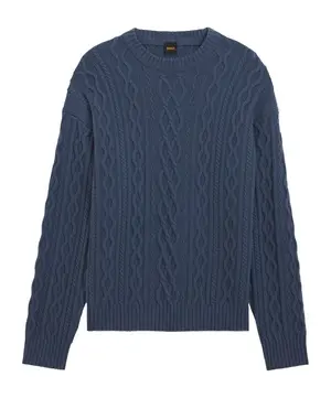 Hugo Boss Navy Knit Sweater - Blue