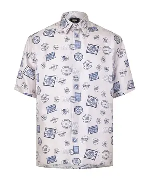 Fendi Short-sleeve Patterned Shirt - White